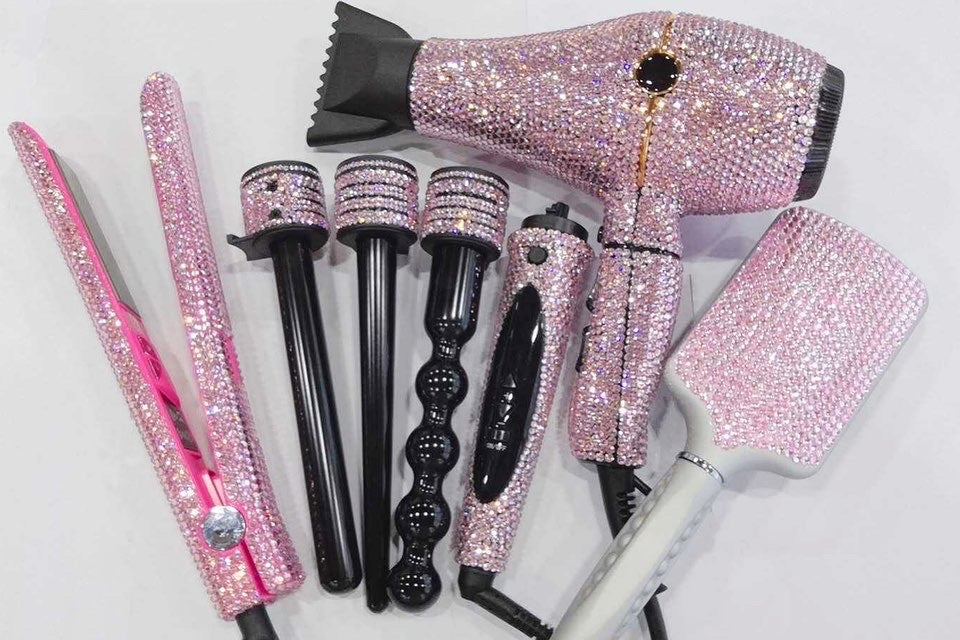 Crystal Bedazzled Hair Styling & Makeup Tools – Crowns&Halos LLC